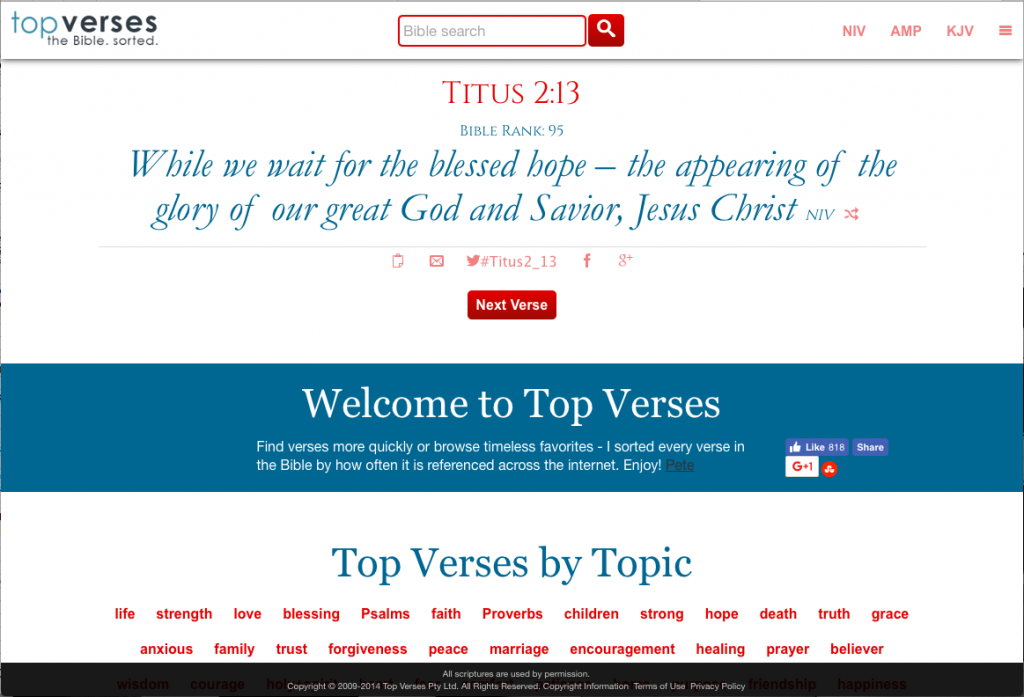 Top Verses - For All Things Bible