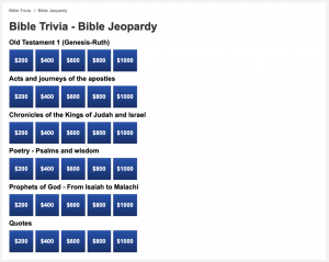 Bible Trivia - Bible Jeopardy - For All Things Bible
