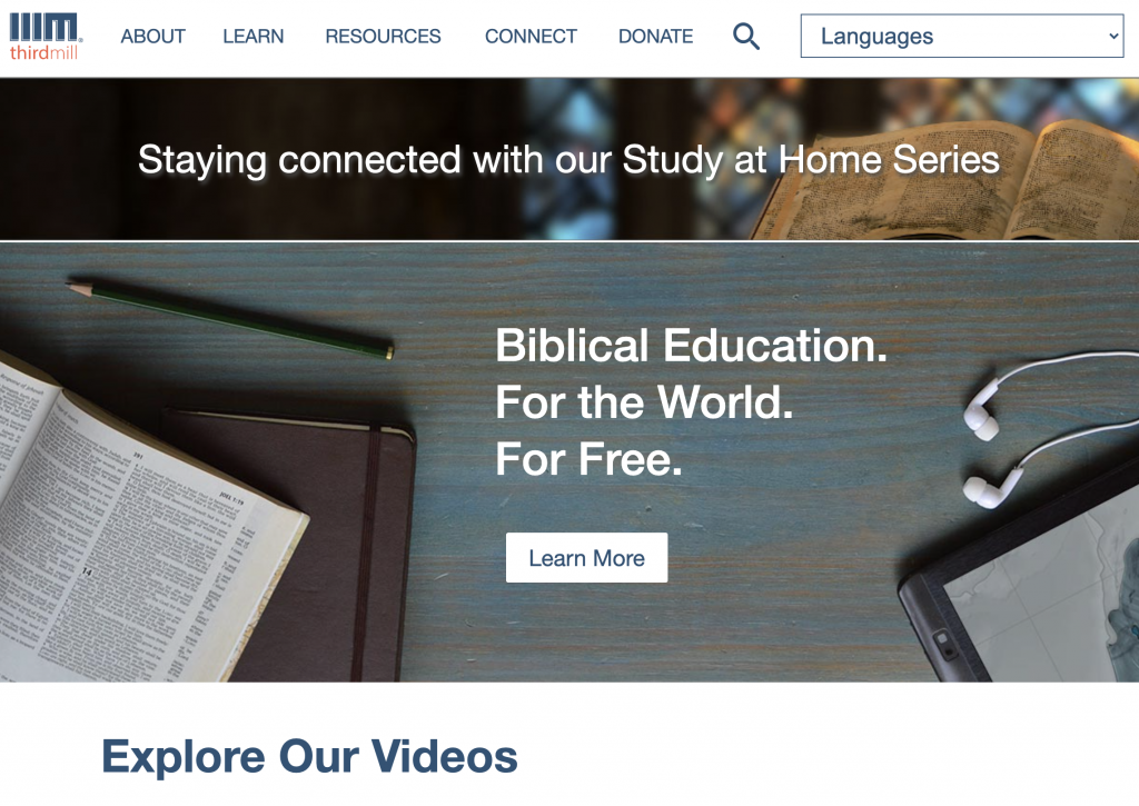 Thirdmill - Biblical Education For the World For Free - For All Things Bible