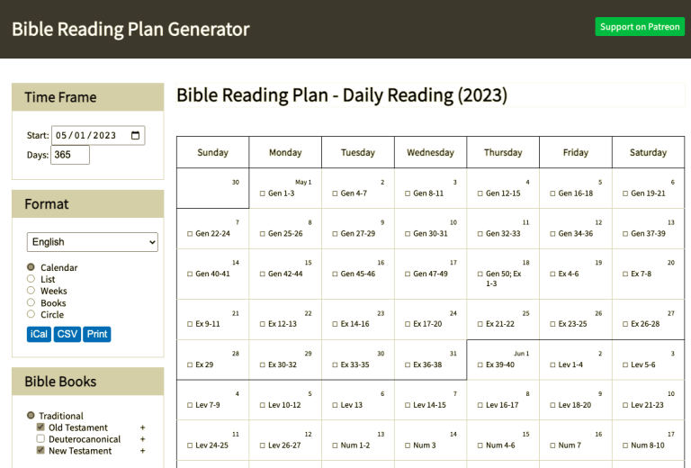 Bible Reading Plan Generator - For All Things Bible